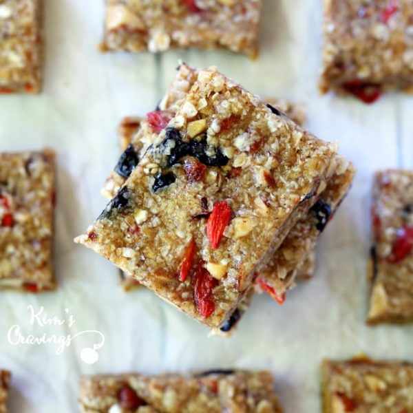 Honey Almond Oat Snack Bars - Kim's Cravings