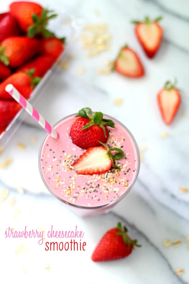 Strawberry Cheesecake Smoothie - Kim's Cravings