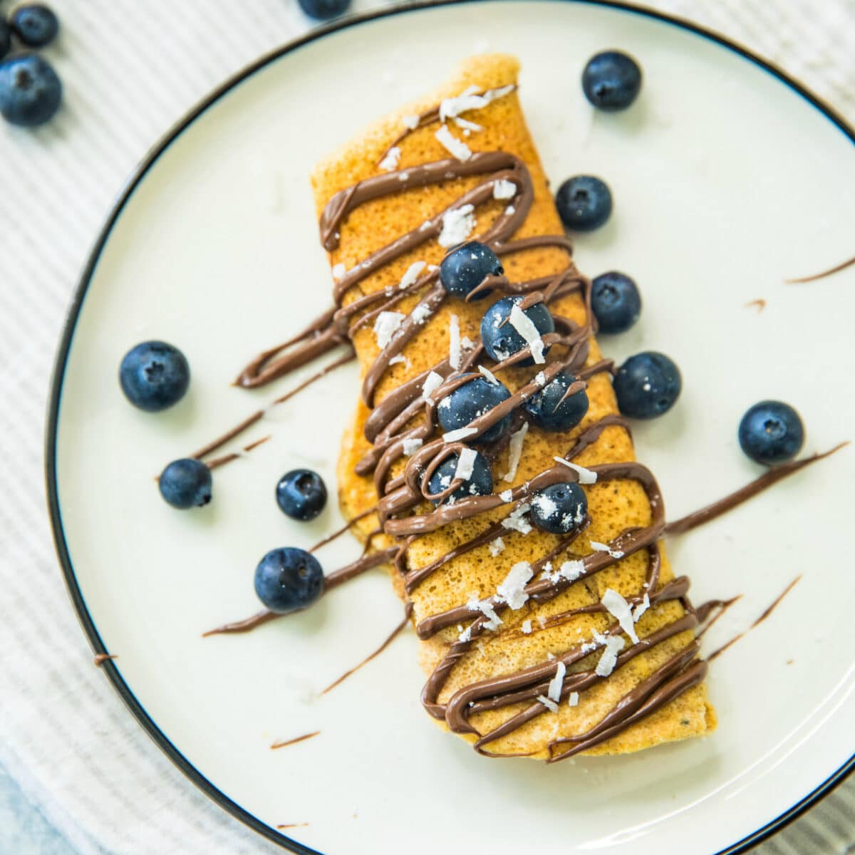 Nutella Blueberry Protein Crepes - Kim's Cravings