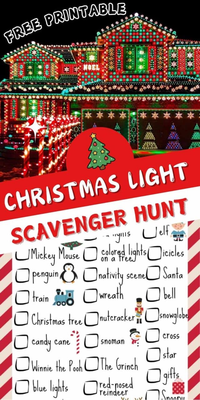 Christmas Lights Scavenger Hunt (Free Printable) - Kim's Cravings
