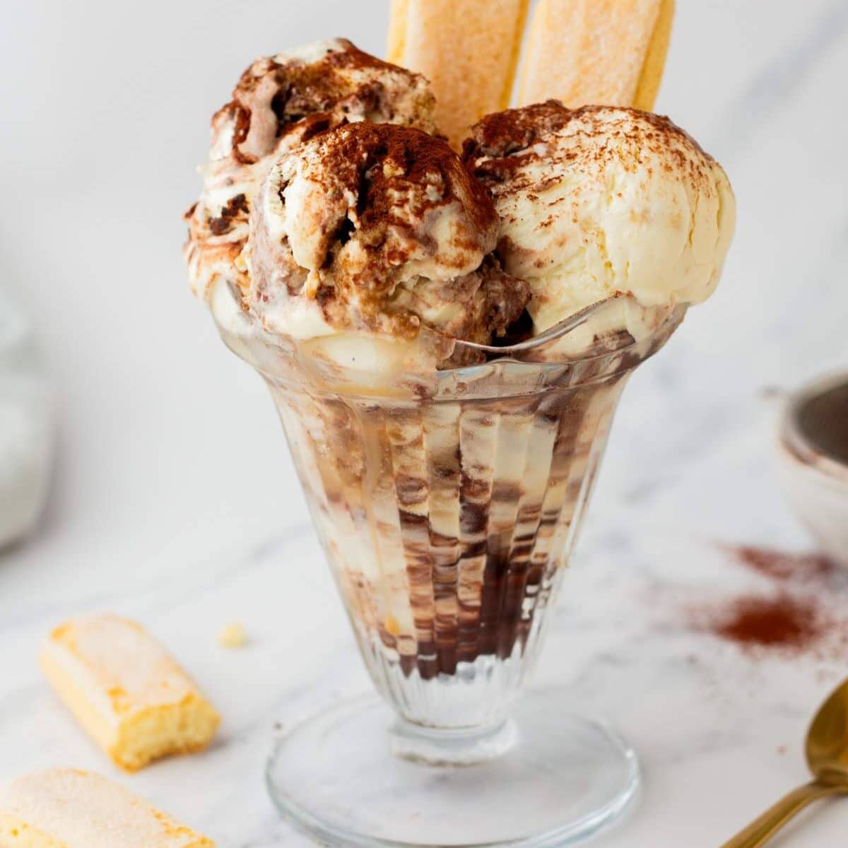 Tiramisu Ice Cream (No Churn) - Kim's Cravings