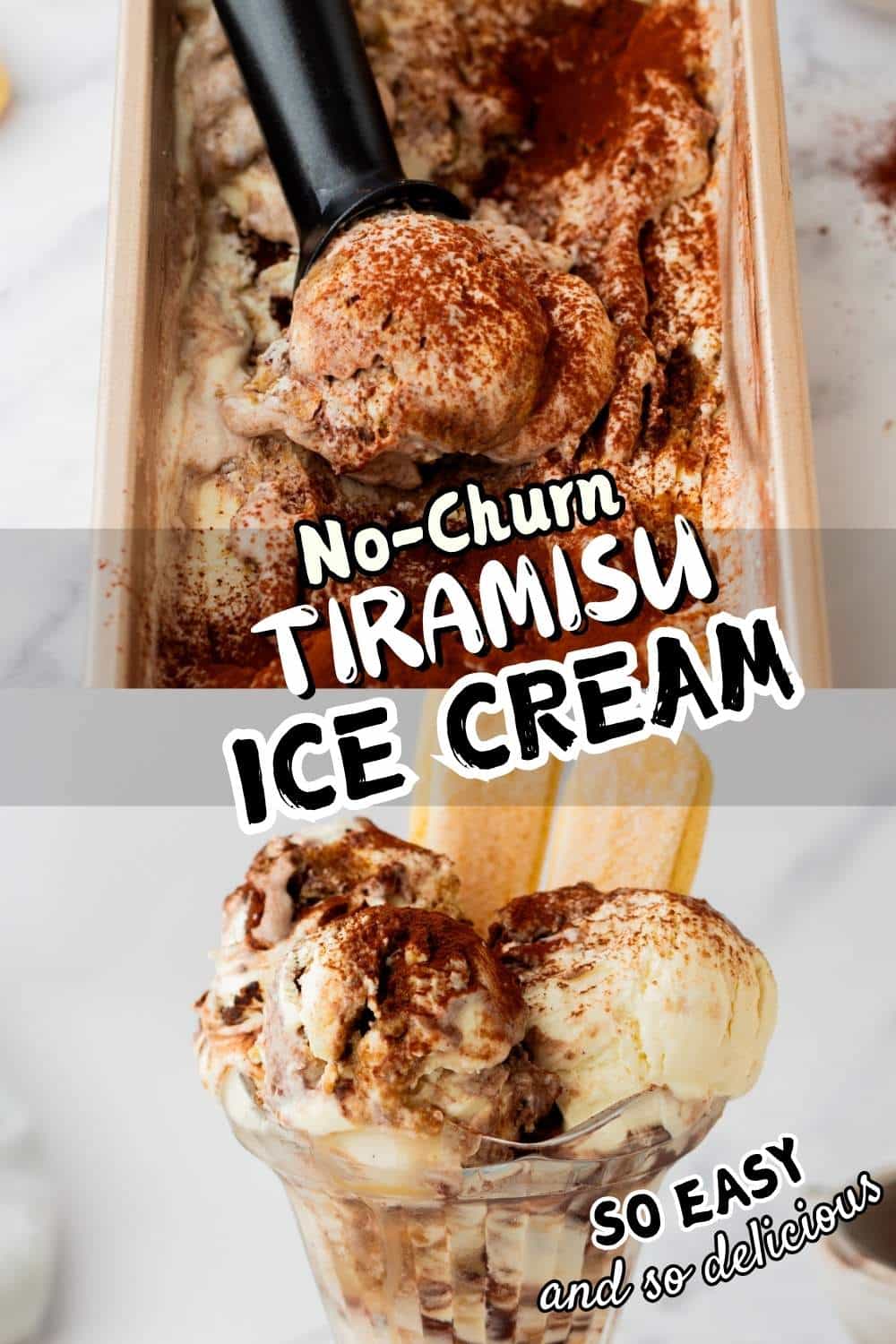 Tiramisu Ice Cream (No Churn) - Kim's Cravings